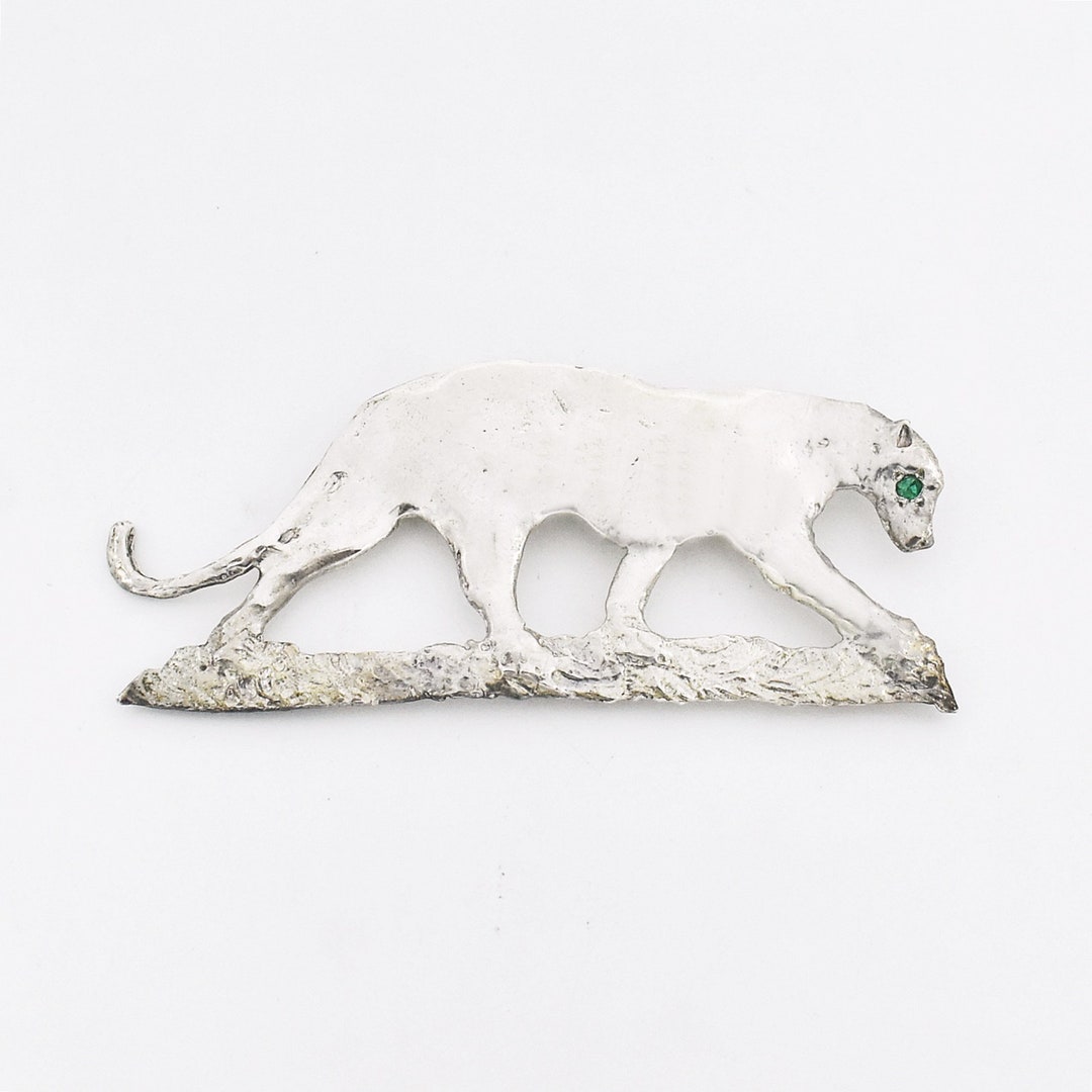 S.S. Carey Boone Nelson Panther Animal Emerald Eyes Pin/pendant - Etsy