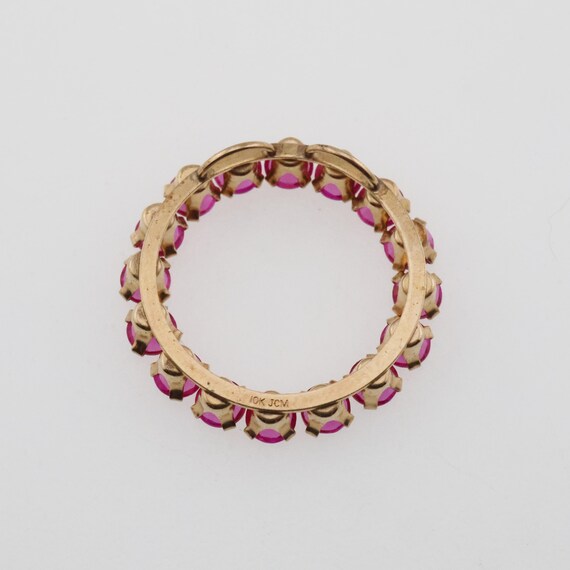 10k Yellow Gold Estate Ruby Circle Pendant - Gem