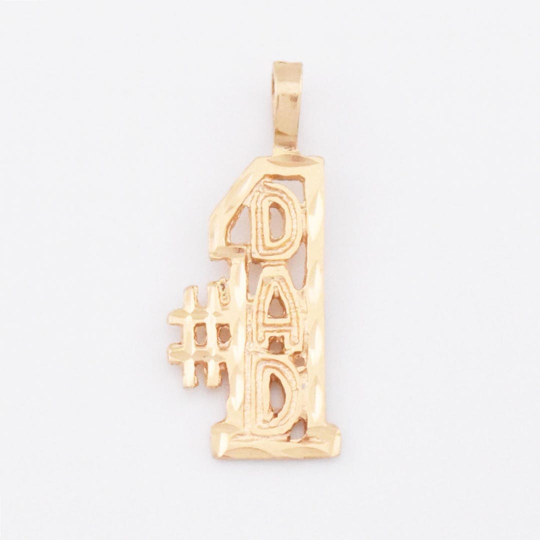 14k Yellow Gold Estate Diamond Cut 1 Dad Pendant - Etsy