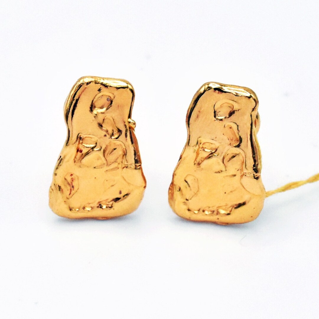 Sterling Silver Carey Boone Nelson Abstract Omega Back Earrings - Etsy