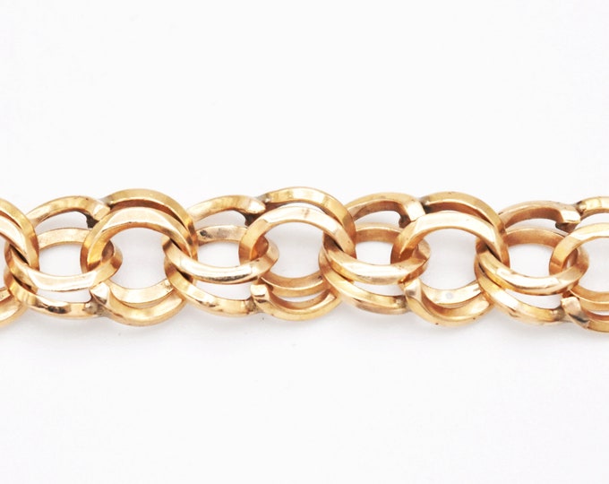 14k Yellow Gold Estate Double Rolo Link 8" Bracelet - Etsy