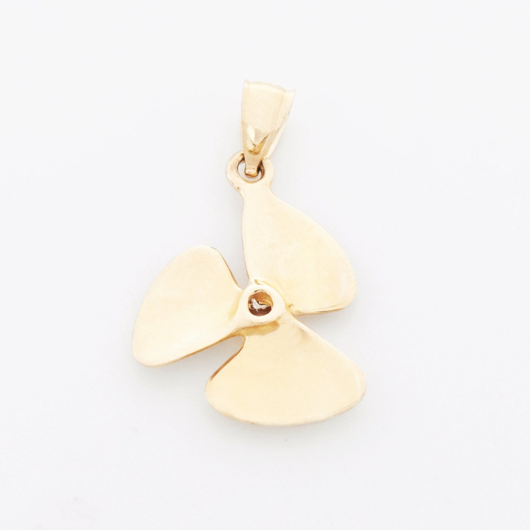 14k Yellow Gold Estate Boat Propeller Pendant - Etsy