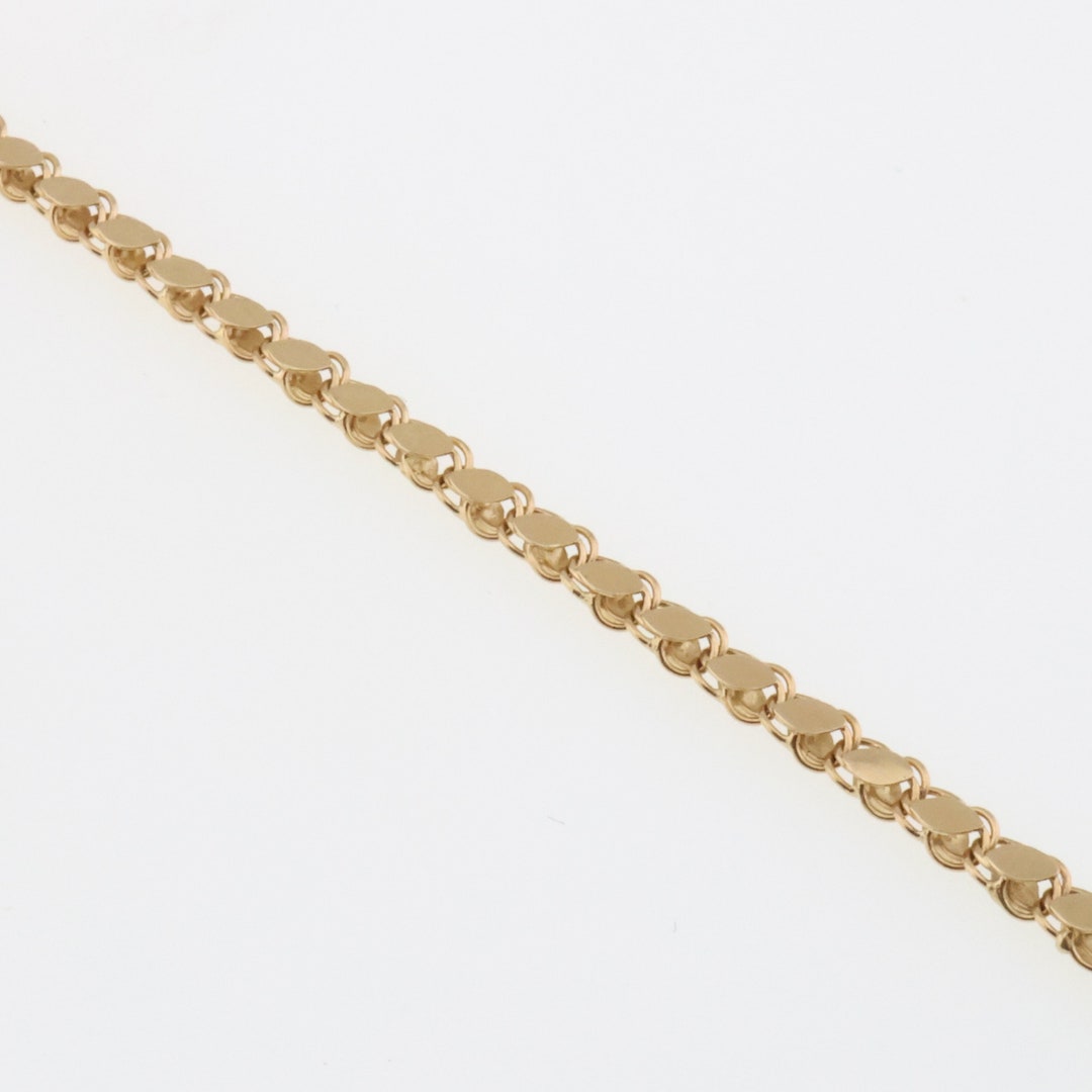 14k Yellow Gold 7" Link Chain Estate Bracelet - Etsy