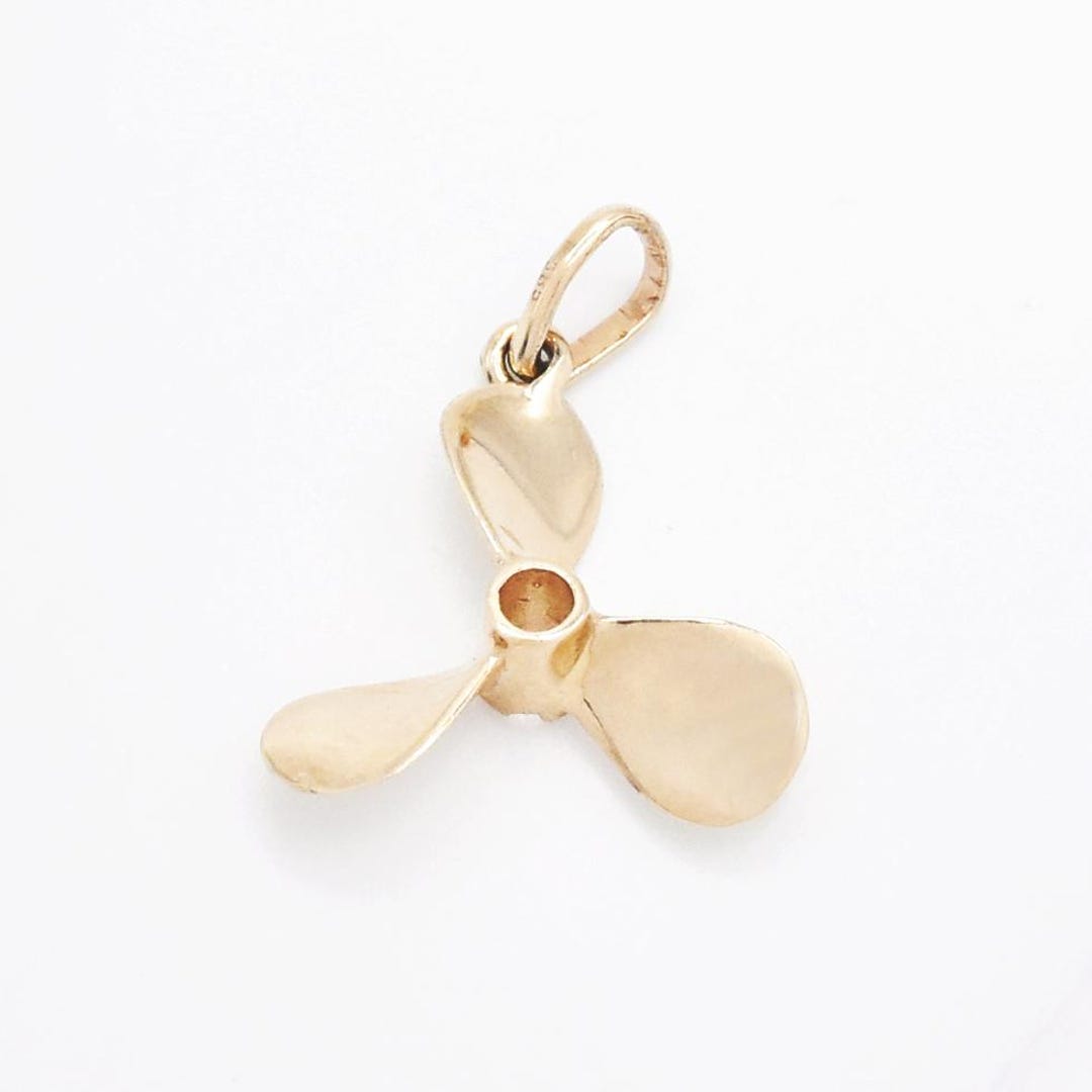 14k Yellow Gold Estate Boat Propeller Pendant - Etsy