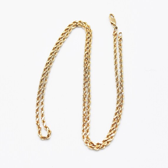 14k Yellow Gold Estate 20" Rope Style Chain/Necklace - Gem