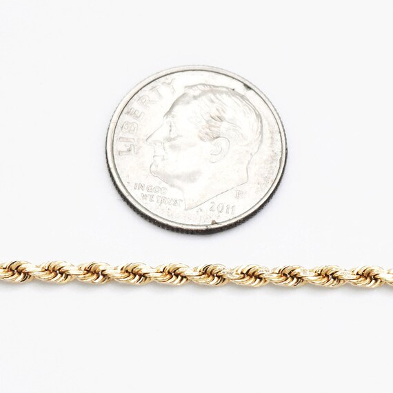 14k Yellow Gold Estate 20" Rope Style Chain/Necklace - Gem