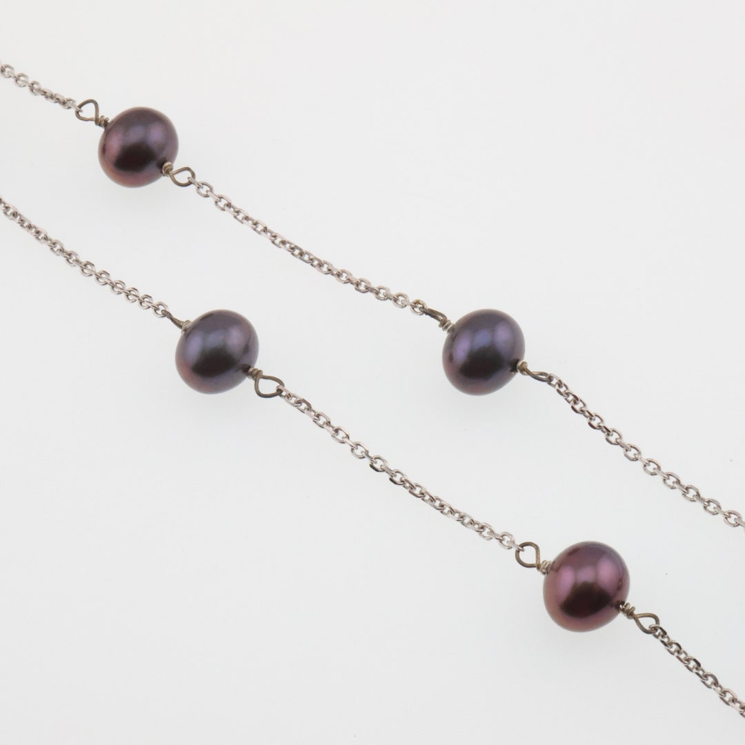 14k White Gold Estate 15.75 Black Pearl Gemstone - Etsy