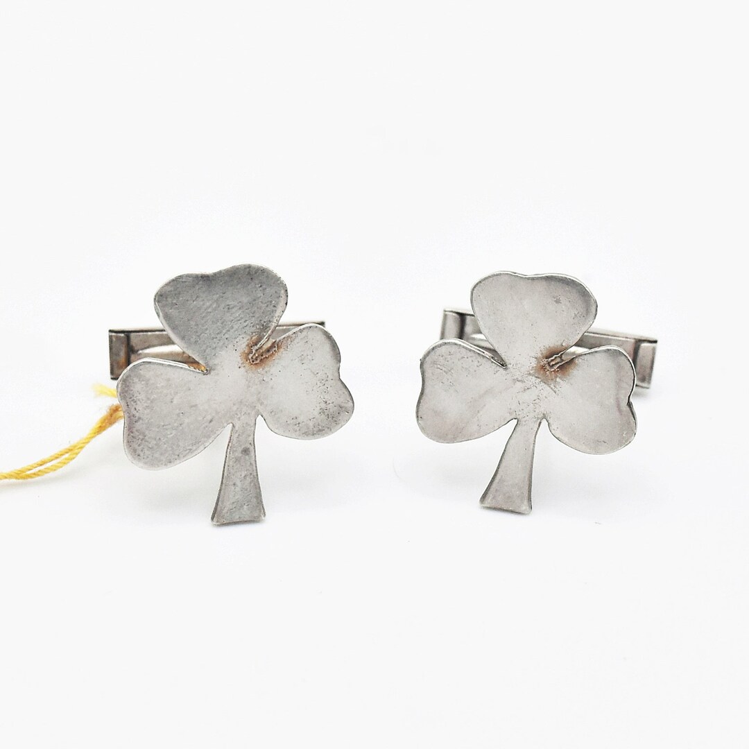 Sterling Silver Carey Boone Nelson 3 Leaf Clover Cufflinks - Etsy