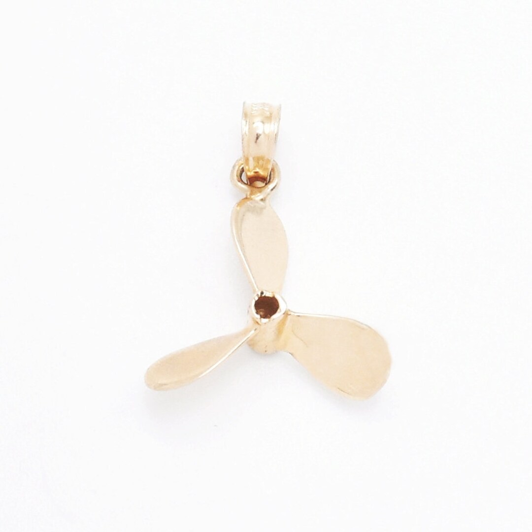 14k Yellow Gold Estate Mini Boat Propeller Pendant - Etsy