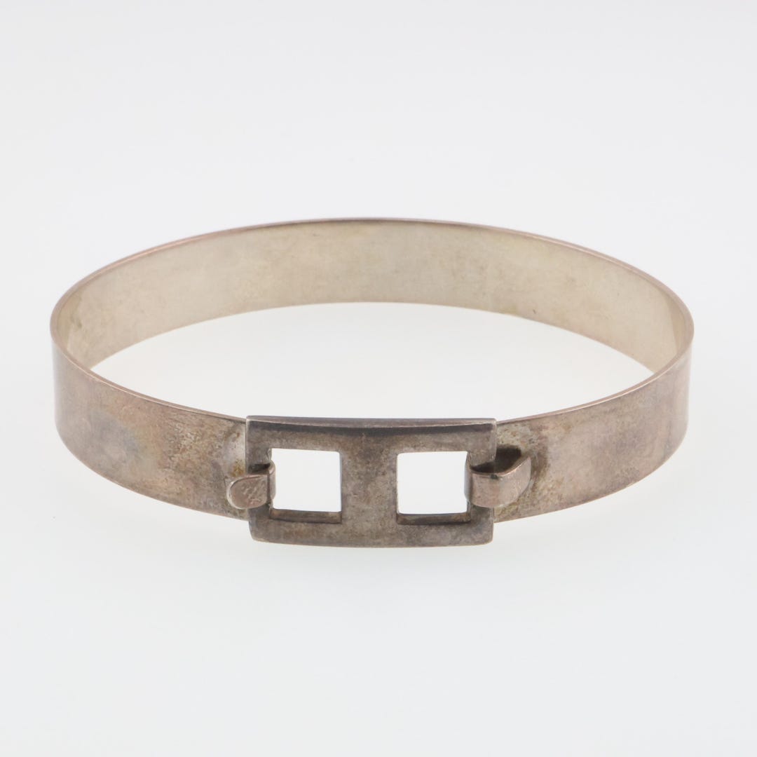 Sterling Silver Estate Hook Closure Bangle Bracelet - Etsy