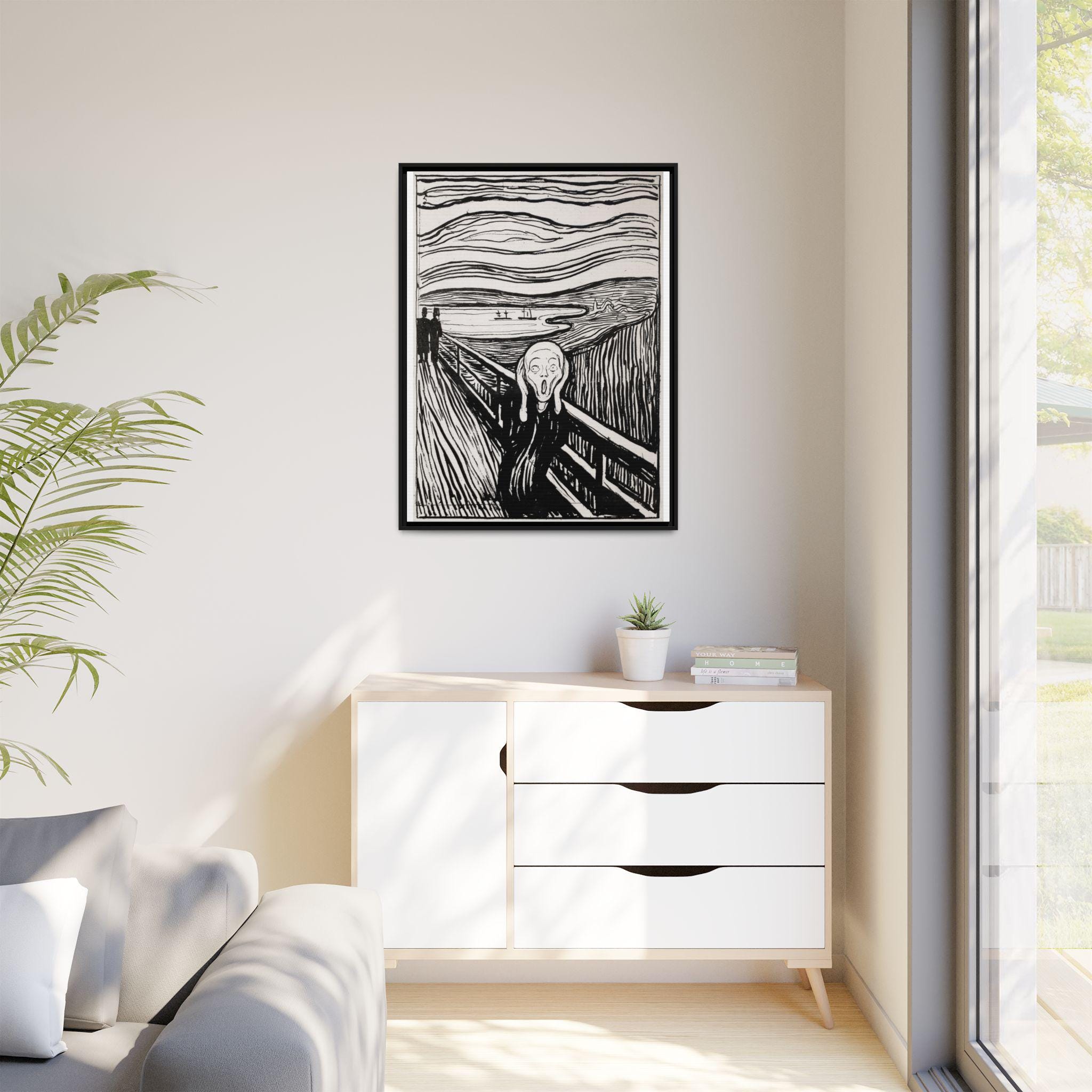 Edvard Munch the Scream Ink Drawing Version 1893 Famous Painting Canvas ...