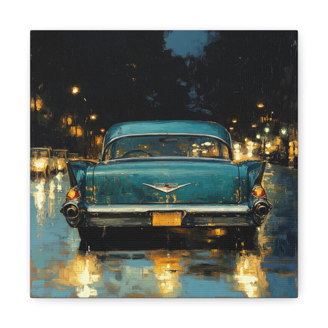 Blue Classic Chevy Belair Oil Painting Print Art 6 Sizes Available ...