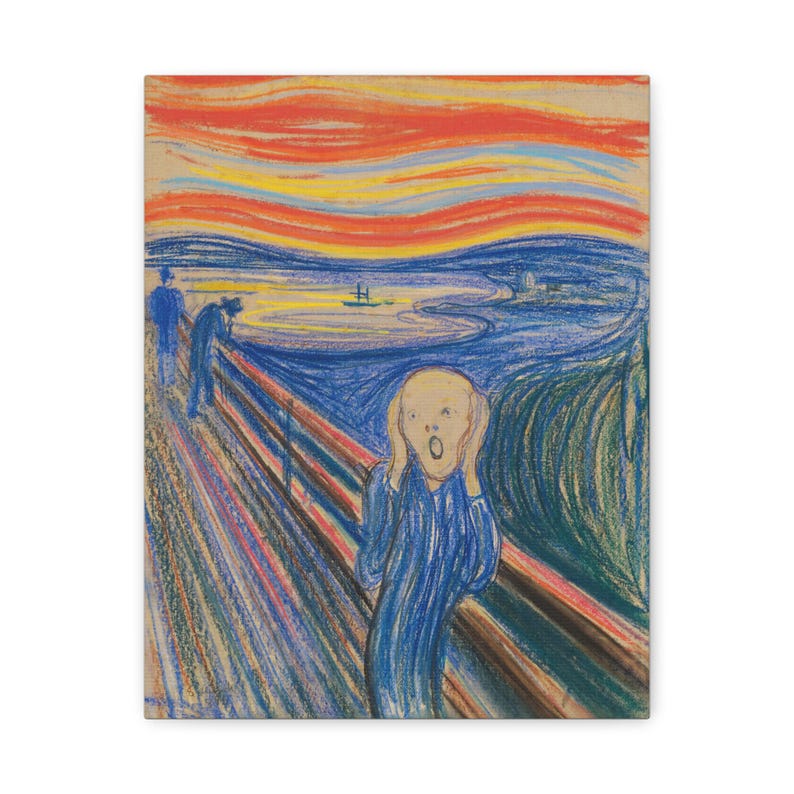 Edvard Munch the Scream Drawing Version 1893 Stretched Canvas - Etsy
