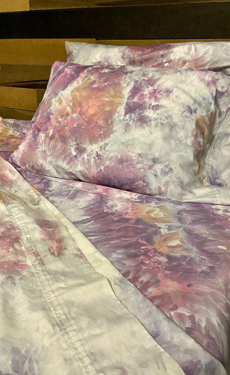 Custom Hand Dyed Tie Dye Watercolor Bedding Sheets Sets | Etsy