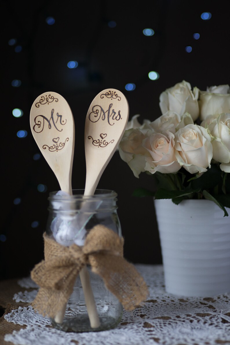 Wood Burned Spoons-mr. and Mrs. Set - Etsy