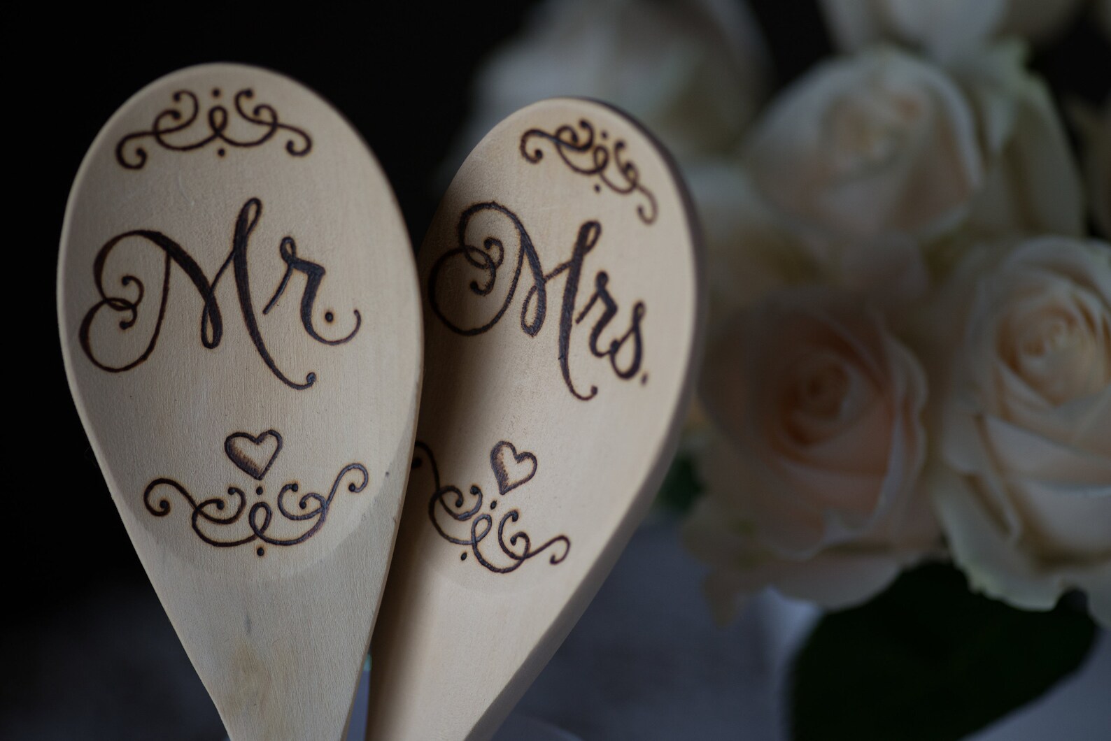 Wood Burned Spoons-mr. and Mrs. Set - Etsy