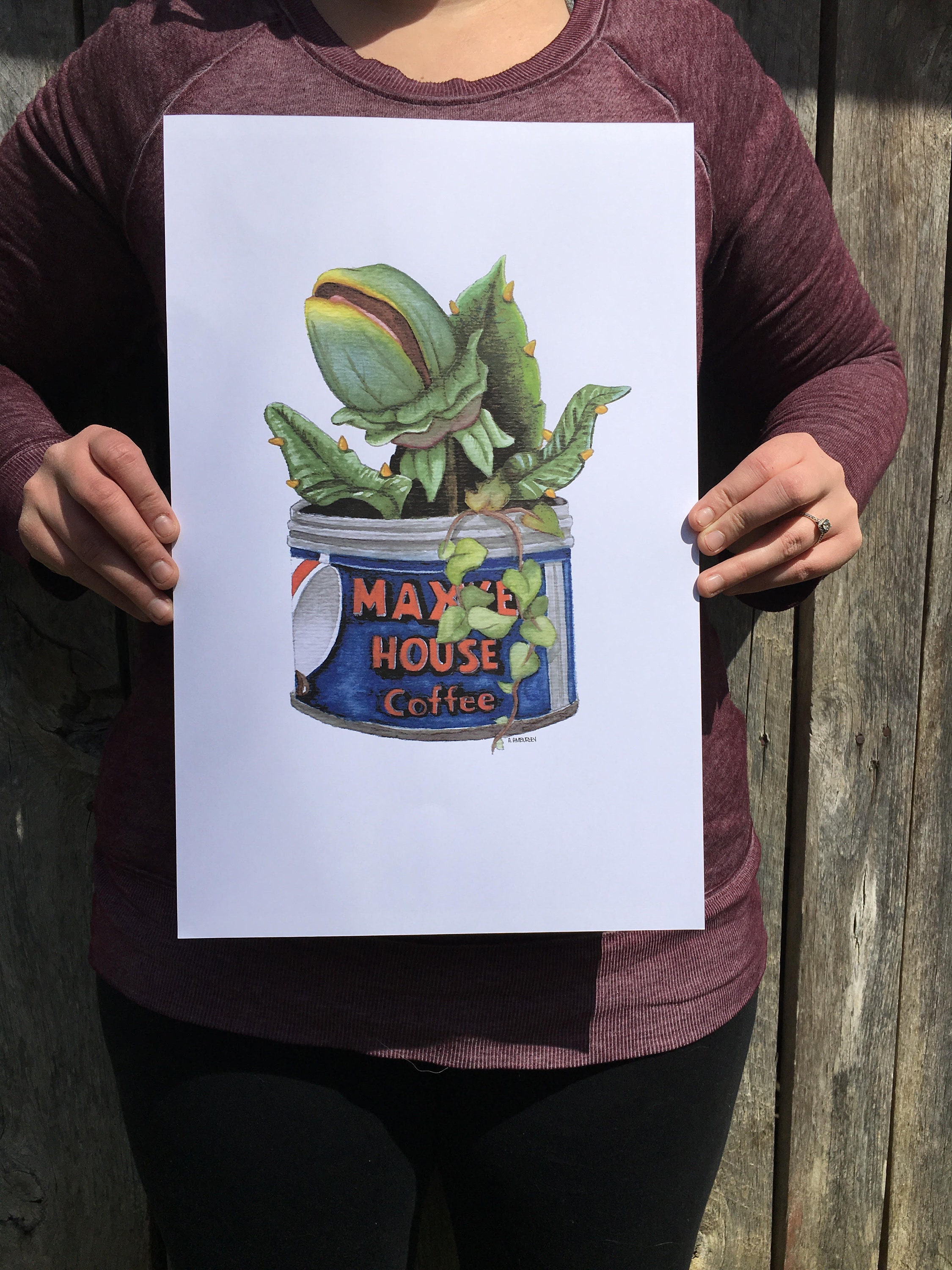 Little Shop of Horrors Audrey Two Illustration Watercolor Art | Etsy