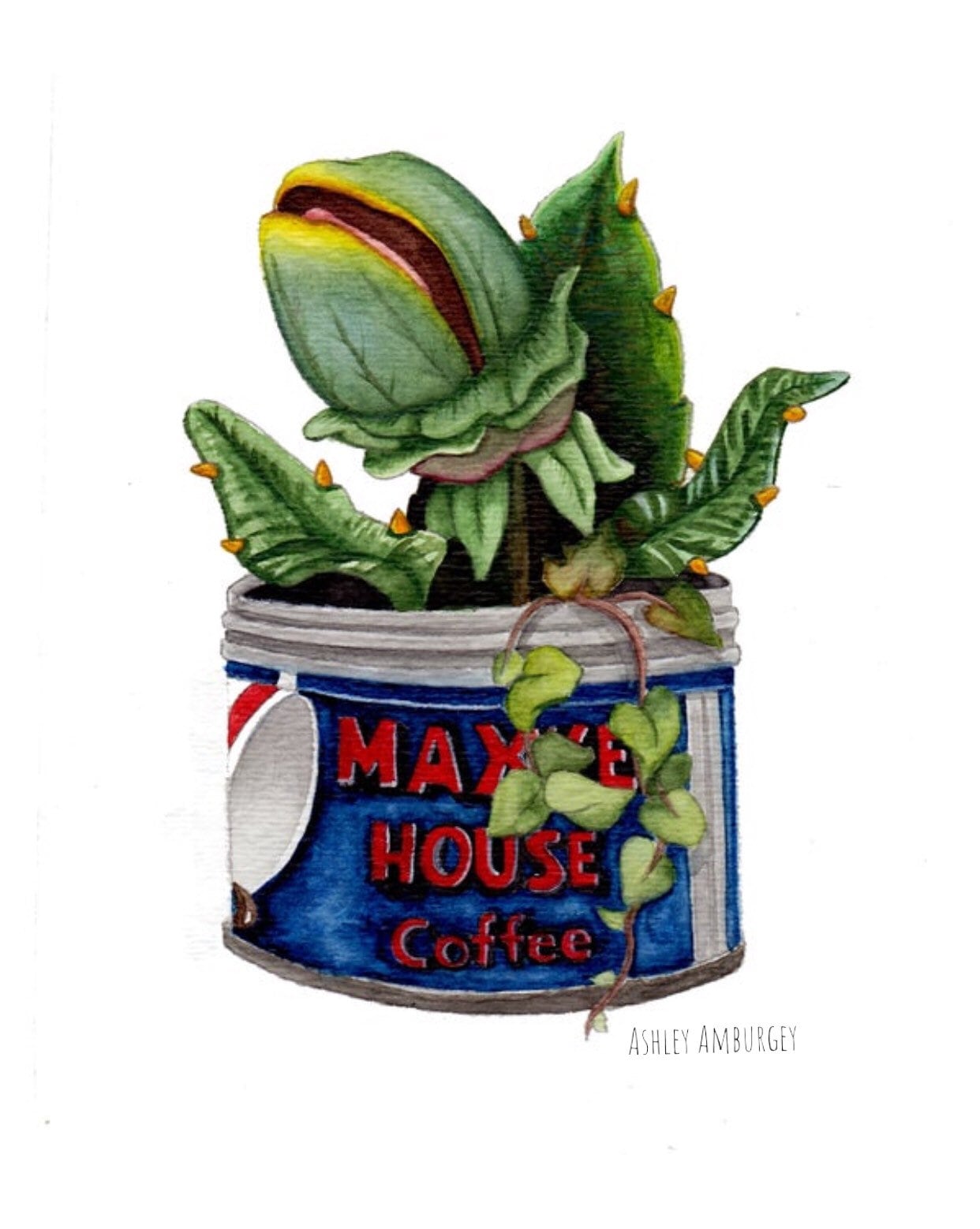 Little Shop of Horrors Audrey Two Illustration Watercolor Art | Etsy