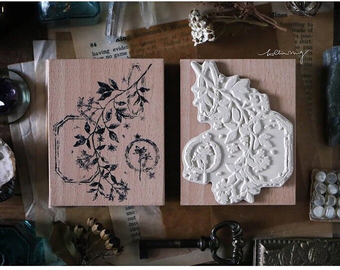 Dried Flower B Rubber Stamp, LCN Design Studio Leaves Stamp, Botany ...