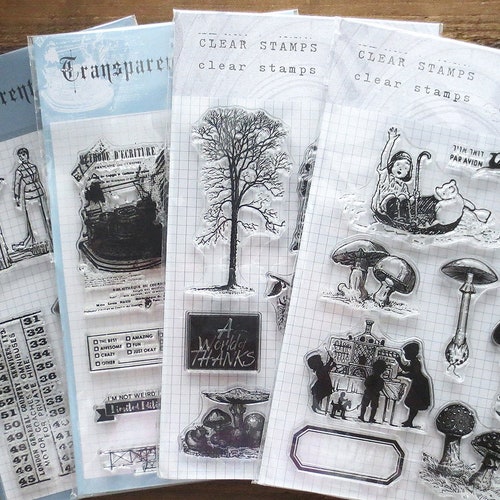 Vintage Journaling Acrylic Stamp Set Junk Journal Stamps - Etsy