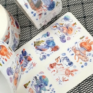 Jellyfish Rabbits Sticker Seals, Bunny, Ocean Themed Stickers for ...