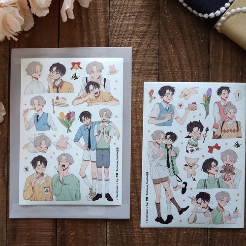 Boys Illustration Stickers Sheet Talkness Studio Original - Etsy