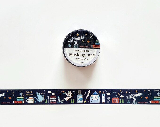 Eric X Papier Platz Good Night Washi Tape, Gold Foil, Astronaut, Space ...