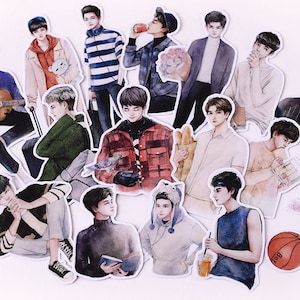 Boys Illustration Sticker Pack Series B, Laptop Stickers, Busang Boy ...