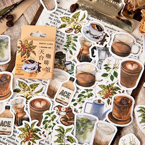Coffee Stickers Set Cafe Drinks Stickers Pack Latte | Etsy