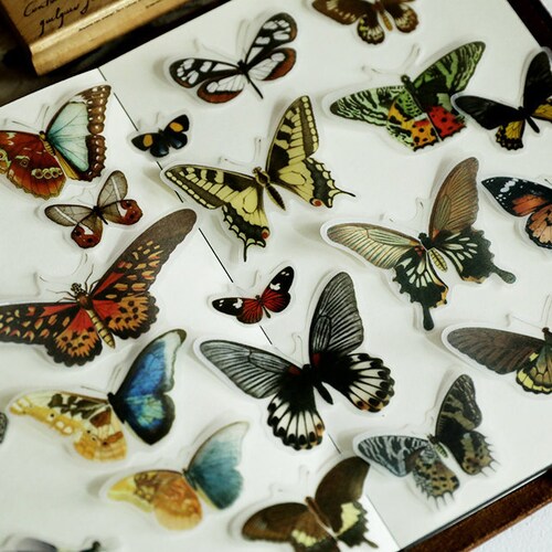 80PCS Vinyl Butterfly Stickers Pack Vintage Journal - Etsy