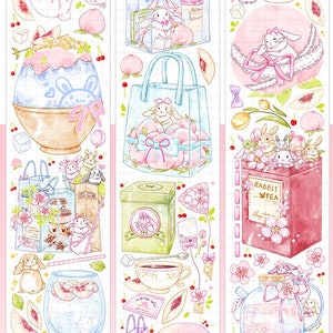 Tape Sample, Peach Tea Bunny Masking Tape for Art Journal and Planner ...