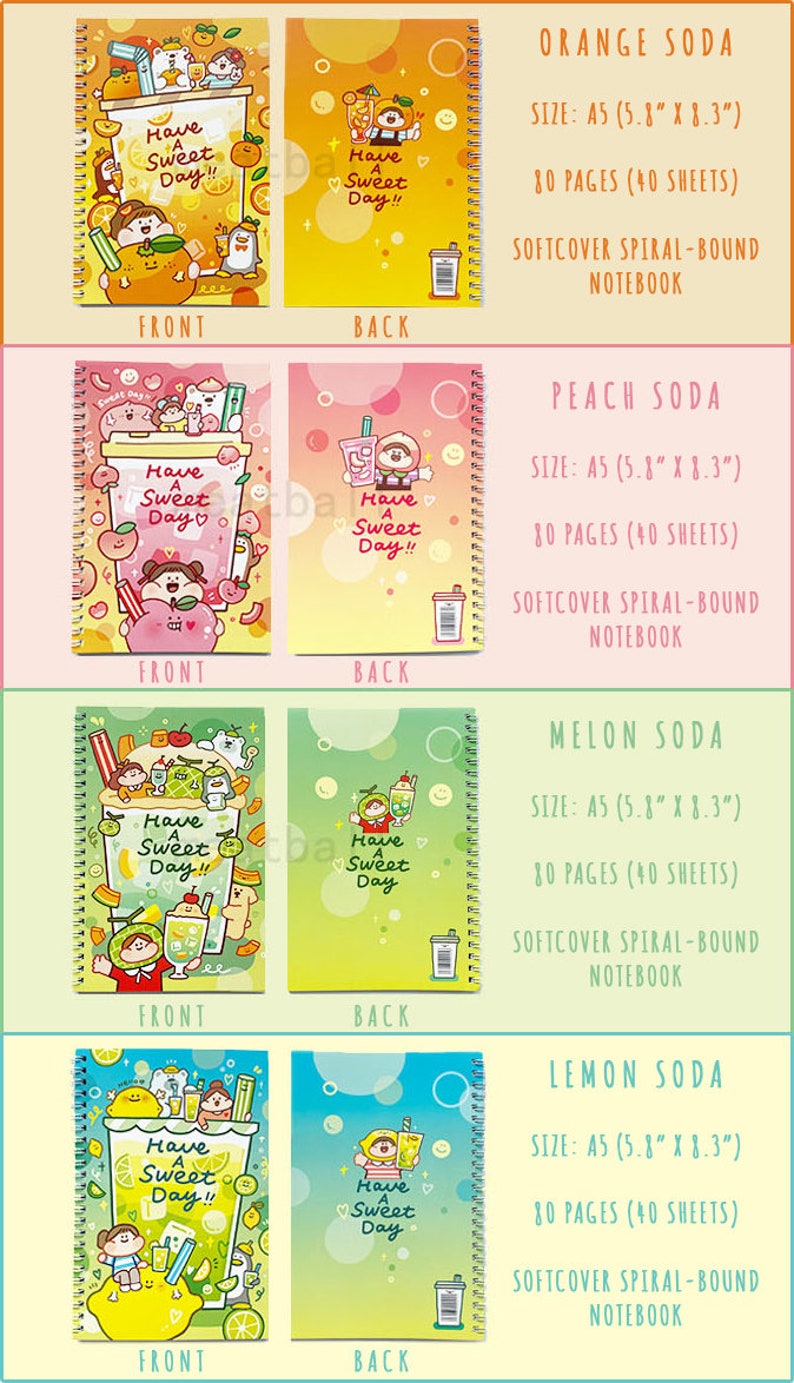 Meatball Soda Series Notebook Journal Softcover Spiral Bound - Etsy