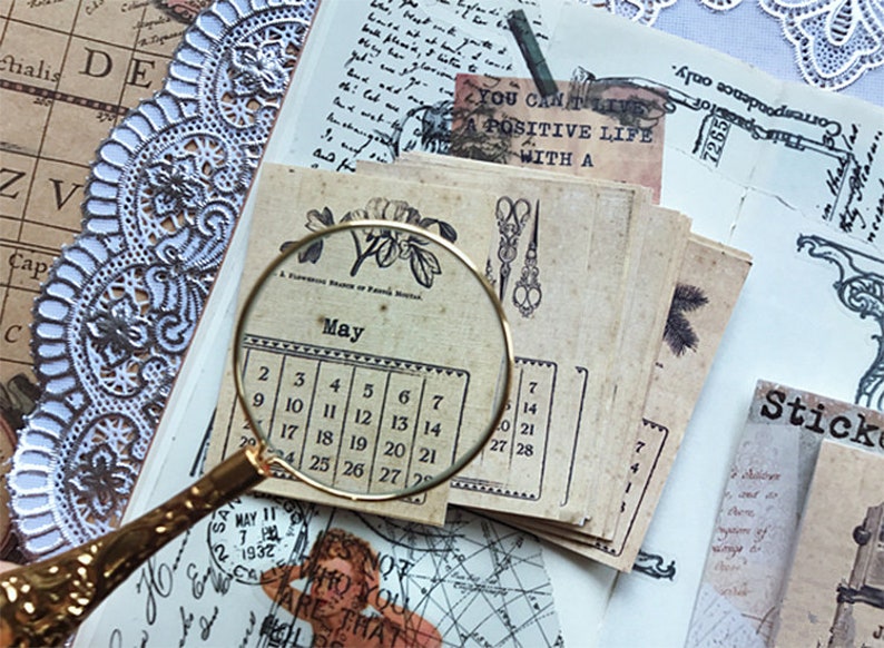 Retro Kraft Calendar Cards Decoration for Vintage Journal - Etsy