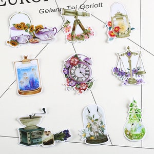 Vintage Objects Sticker Pack, Antique Treasures Sticker Set, Typewriter ...