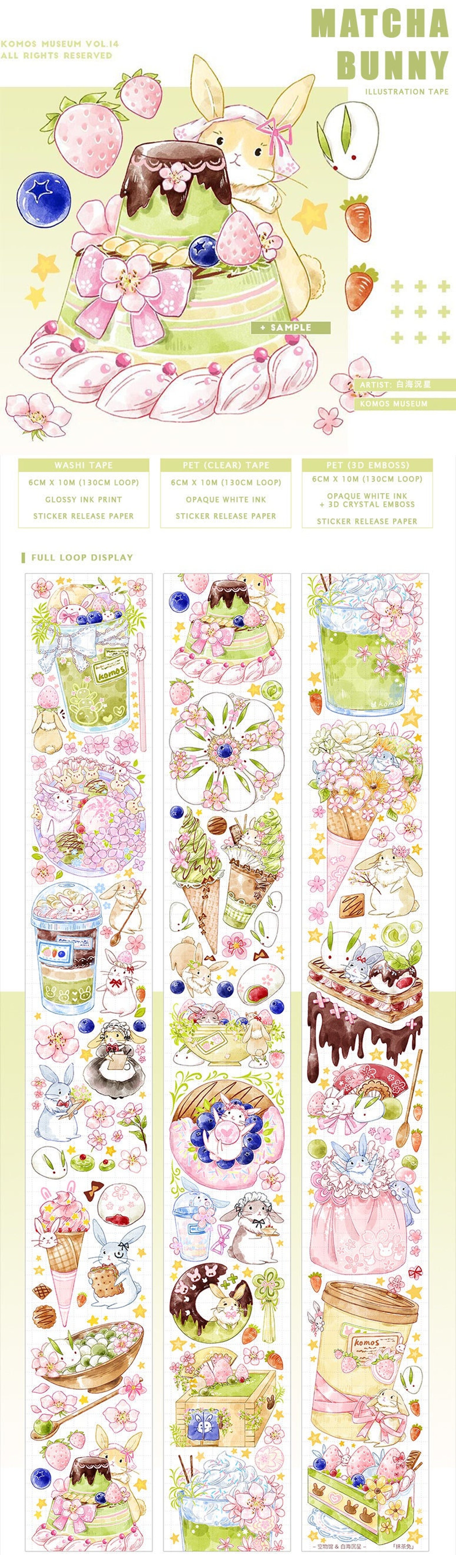 Tape Sample Matcha Bunny Masking Tape for Art Journal and - Etsy