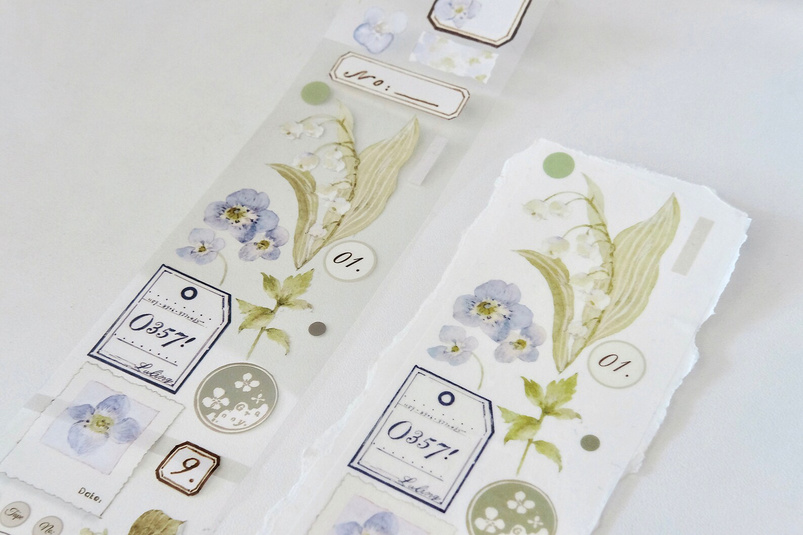 TAPE SAMPLE, Freckles Tea Bell Flowers Masking Tape, Lily of the Valley ...