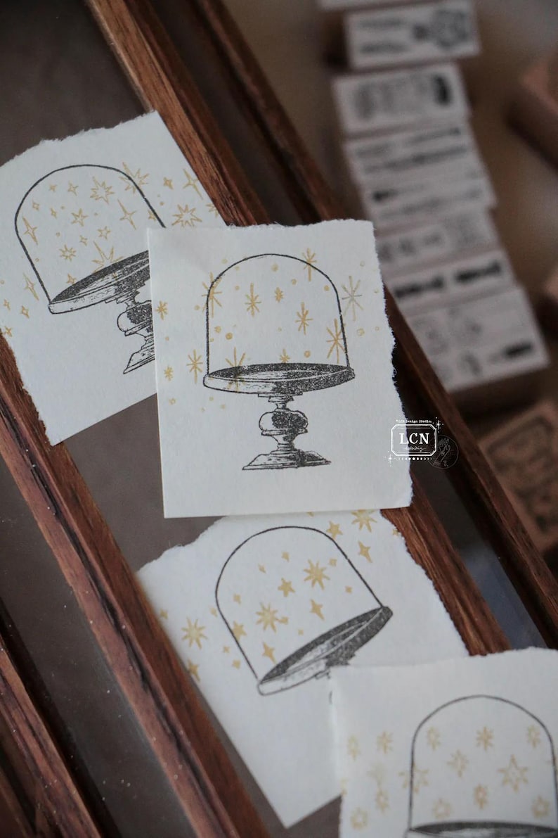 Hand Drawn Stars Rubber Stamp, LCN Design Studio Lignous Stamp, Lin ...