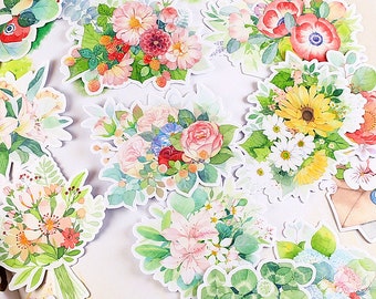 Flowers and Letters Sticker Pack, Floral Sticker Sack Series F, Planner ...