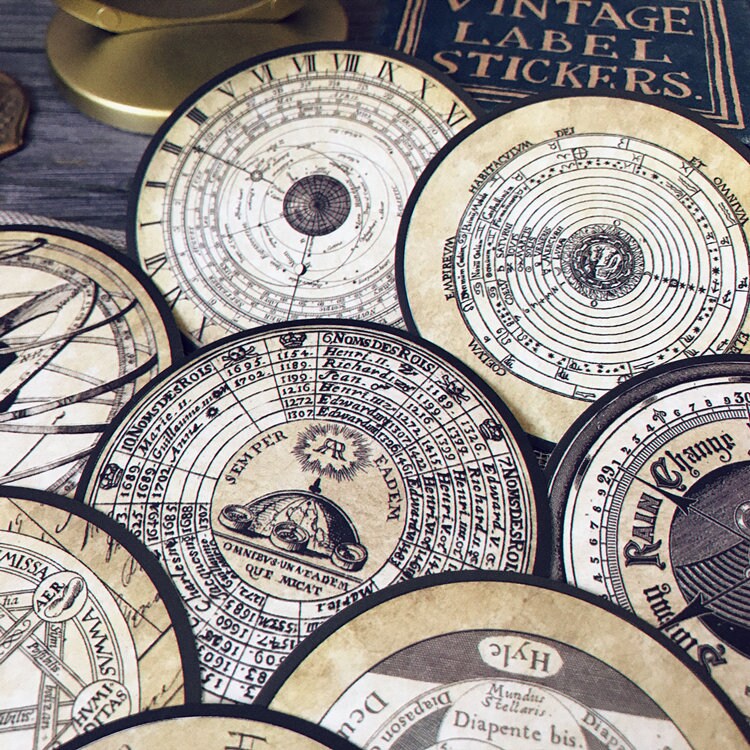 Astronomical Clock Stickers Pack Vintage Astrological | Etsy