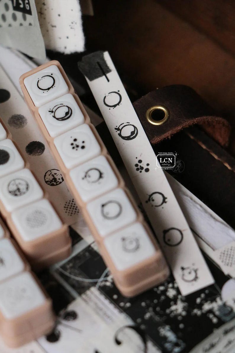LCN Design Studio Push Button Self Inking Stamps, Dots and Circles ...