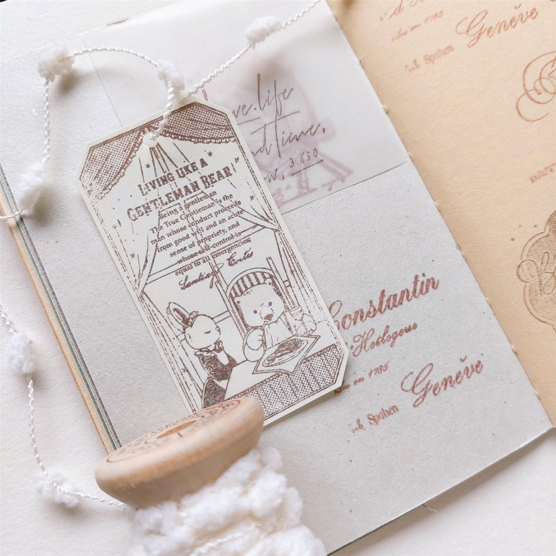 Bear Manor Rubber Stamps Set, Kumayankee Original Design Gentleman Bear ...