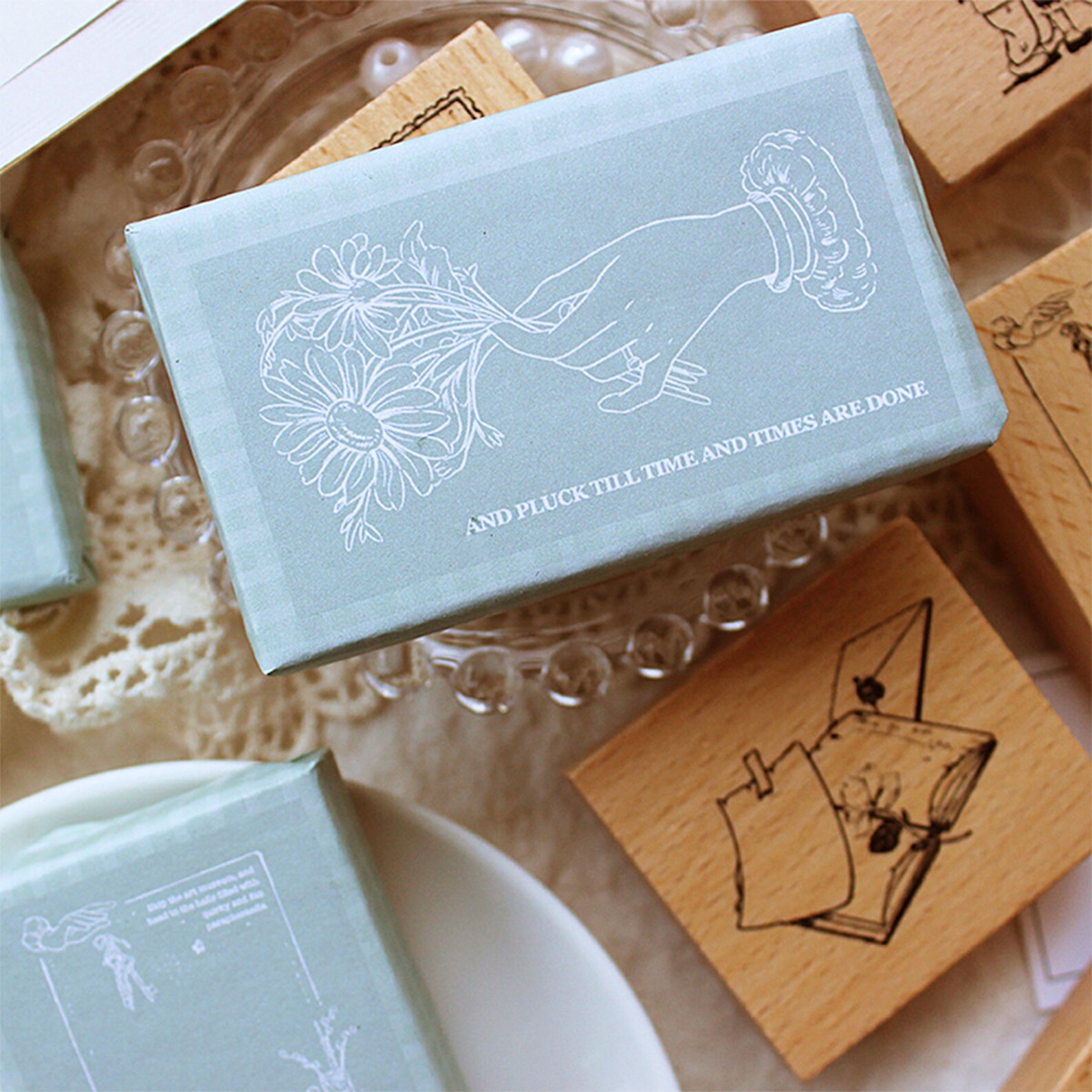 Little Cottage Series Wooden Stamps Floral Rubber Stamps - Etsy