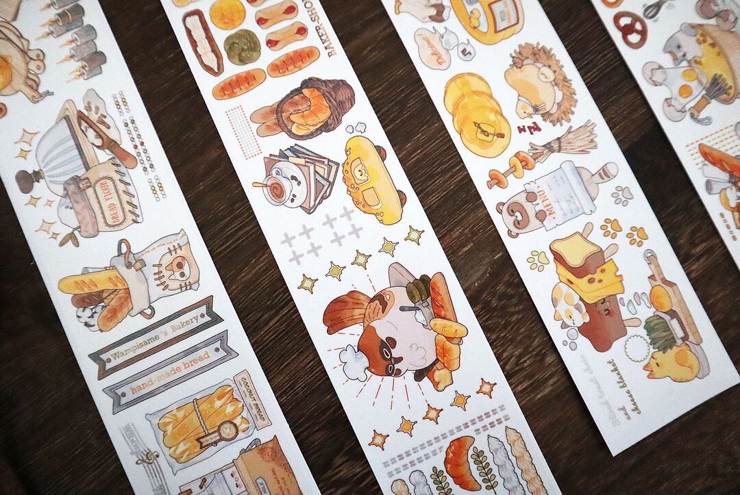 Bread Workshop Clear and Washi Tape, Original Illustration Masking Tape ...