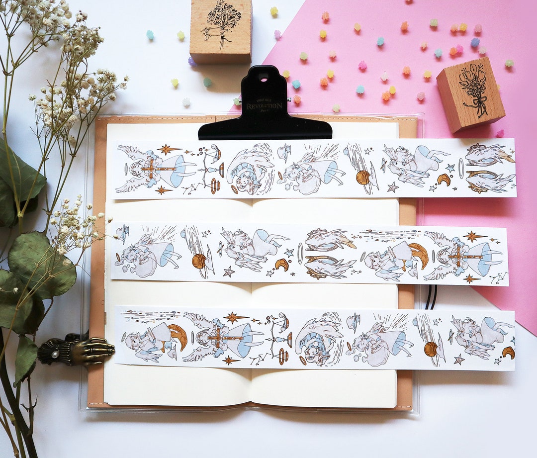 Angels Washi Tape, Ivory Wings, Girls Illustration Washi Roll, Original ...