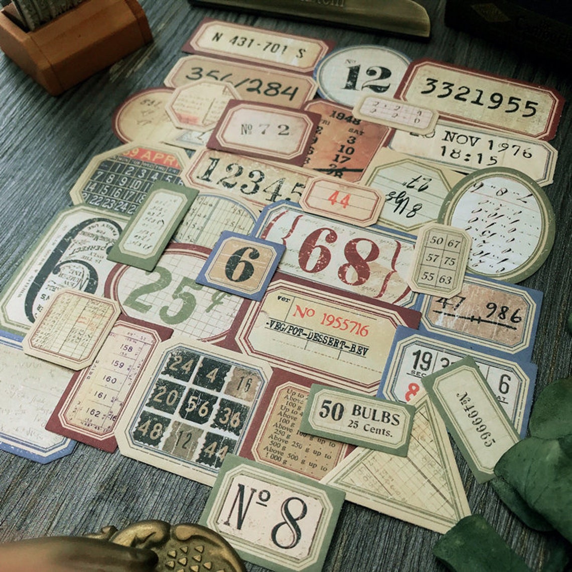 Vintage Number Labels and Tags Stickers Pack Label Stickers - Etsy