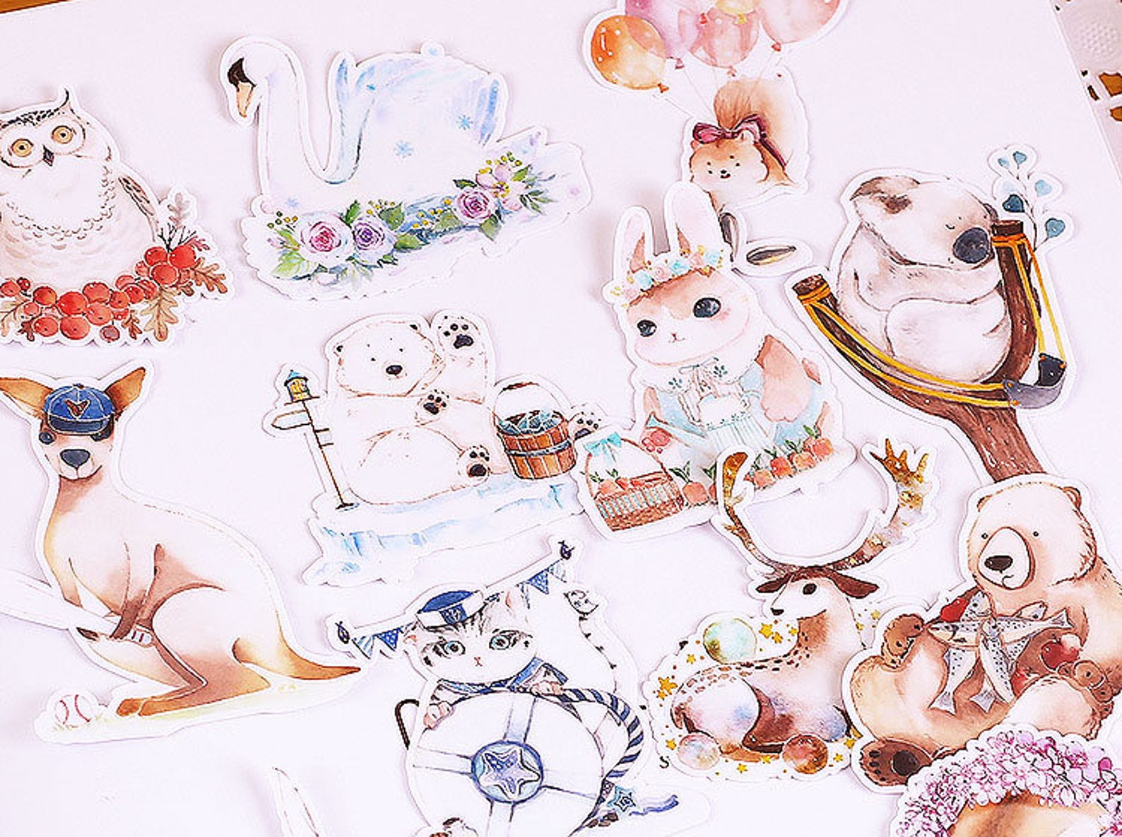 Animals Sticker Pack Cute Animals Stickers Set Die-cut | Etsy