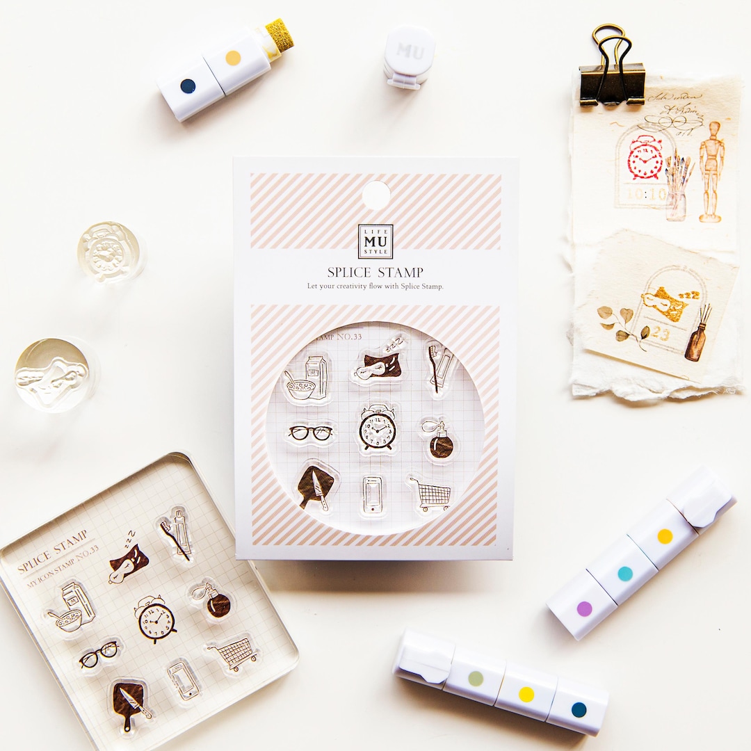 MU Lifestyle Icon Stamp NO. 2033, Daily Tasks Clear Silicone Stamp ...