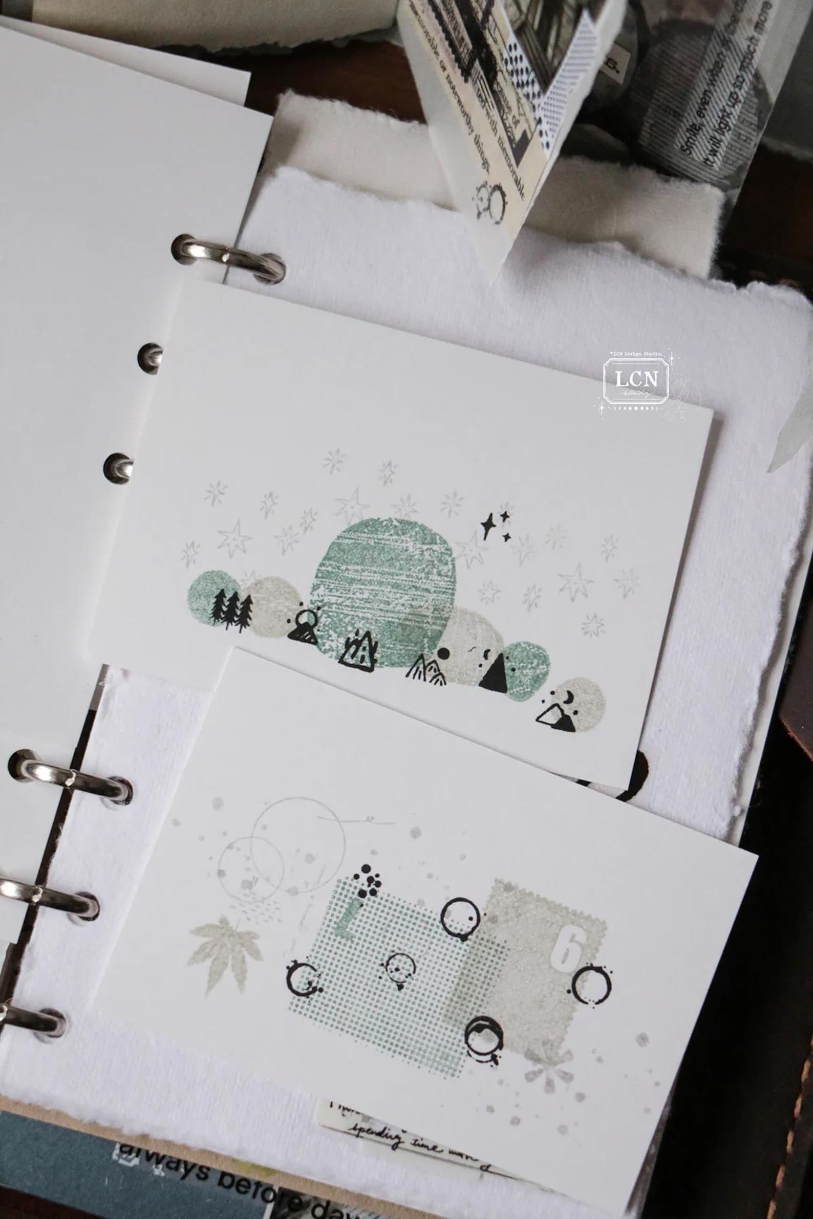 LCN Design Studio Push Button Self Inking Stamps, Dots and Circles ...