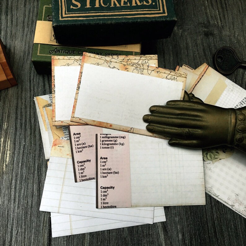 Vintage Style Note Cards Collage Memo Paper Retro Junk | Etsy