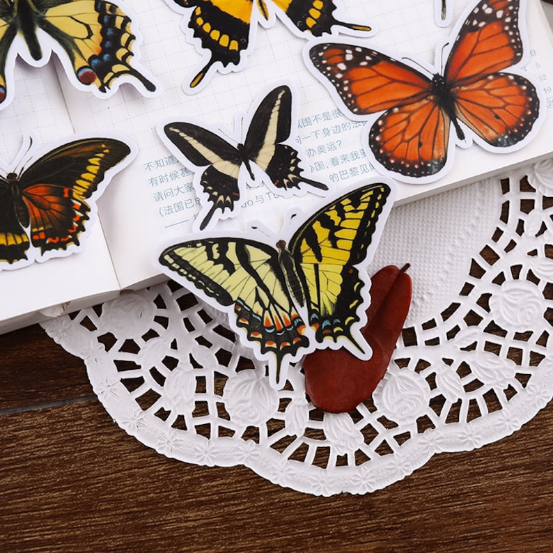 80PCS Vinyl Butterfly Stickers Pack Vintage Journal - Etsy